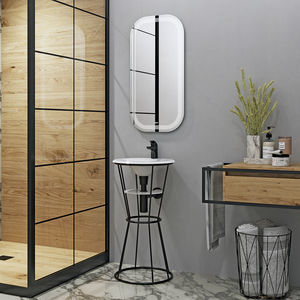 Wall-mounted bathroom mirror - SPRING - Biselarte - contemporary / oval / white