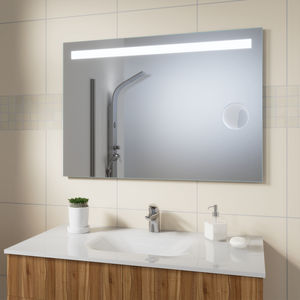 Wall-mounted bathroom mirror - ONIX ROUND EDGE - BISELARTE - contemporary / rectangular / gray