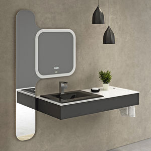 Wall-mounted bathroom mirror - SPRING - Biselarte - contemporary / oval / white