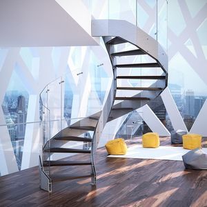 Straight staircase - COVER - Rintal Executive - helical / contemporary ...