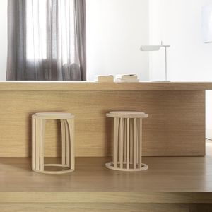 Contemporary stool - NOMADE - True Design srl - wooden / wooden base ...