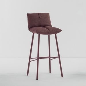 Contemporary bar stool - Tab - BONALDO - leather / plastic / painted ...