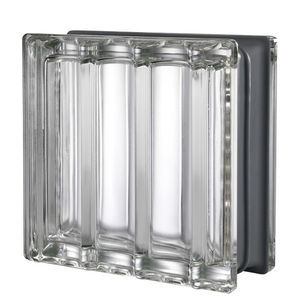 Square glass brick - SEVES GLASSBLOCK - metallized / satin / 3D
