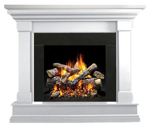 Traditional fireplace mantel - ACADIA FLUSH - QUADRA-FIRE - marble
