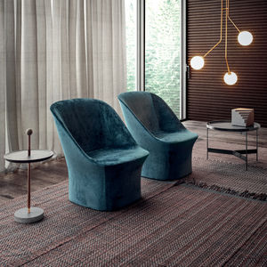 Contemporary armchair - ISOTTA - PIANCA - leather / fabric / ash