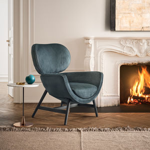 Contemporary armchair - ISOTTA - PIANCA - leather / fabric / ash