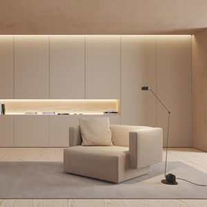 Contemporary armchair - FUUGA NESTING - Steelcase - velvet / wool / wooden