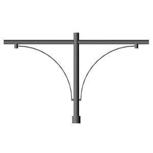 Hot-dip galvanised steel lamp post arm - LC 2103 - Ghisarredo