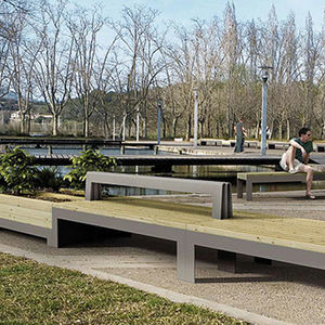 Contemporary public bench - ACROBÁNTICO - Colomer - wooden / cast ...