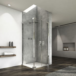 Swing shower screen - PUR : PU4P - Ronal - curved / corner / Securit® glass
