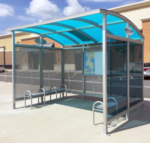 Aluminum bus shelter - STRAIGHT I-BEAM INTERLUDE - Brasco International ...