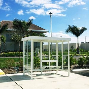 Glass bus shelter - SLIMLINE SHED - Brasco International Inc ...