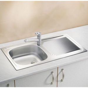 Single-bowl kitchen sink - Zoom 10 - Alveus - with drainboard ...