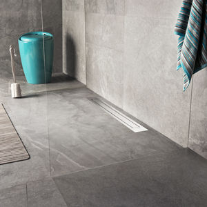 Brushed stainless steel linear shower drain - MODULO DESIGN Z-2 - ESS Easy Drain - high-resistance