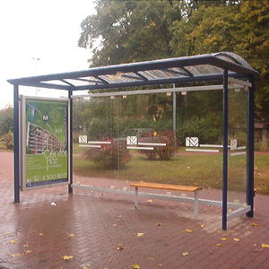 Metal bus shelter - K4 - Euroelement Ltd. - glass