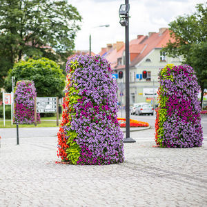 Galvanised steel flower tower planter - H1200 - Terra Group - round ...