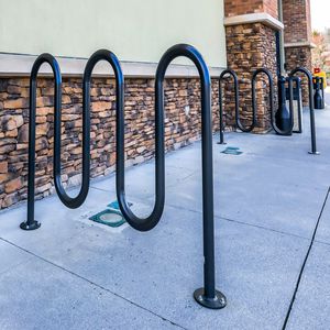 Floor-mounted bike rack - Pin - Madrax - steel / powder-coated steel ...