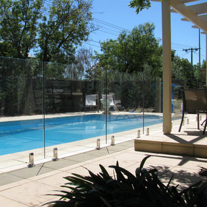 Stainless steel glass clamp - F40 - Clear glass - for railing