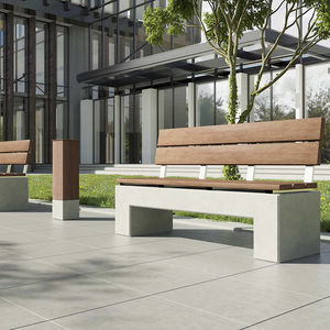 Contemporary public bench - angulus sedes truncus 2 - CO33 - wooden ...