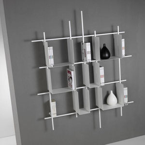 Modular bookcase - TWIN - pezzani home collection - wall-mounted ...
