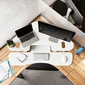 Contemporary desk - CUBE CORNER 36™ WHITE - VARIDESK - metal / corner ...
