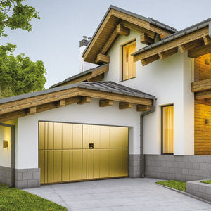 Overlap garage door - Geo - SILVELOX GROUP SPA - oak / larch / okoumé