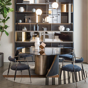 Contemporary chair - CHLOE - Shake Design - indoor / leather / metal base