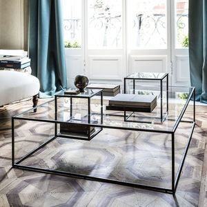 Contemporary coffee table - OLO - Mogg - solid wood / ash / linen