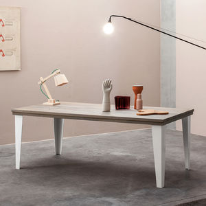 Contemporary coffee table - MASTER - Devina Nais - oak / iron / rectangular