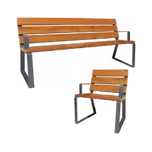 Contemporary public bench - MISTRAL - Ado urban - wooden / metal ...