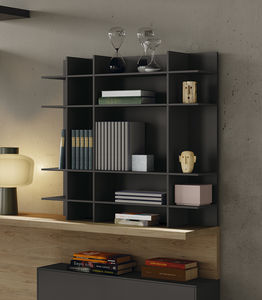 Wall-mounted shelf - Pin - Mobenia - contemporary / lacquered MDF / metal