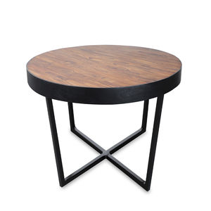 Modern side table - UKU - ALANKARAM - solid wood / wooden base / round