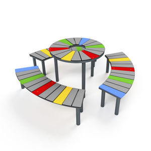 Contemporary bench and table set - 5005S - Astrus Playgrounds - wooden ...