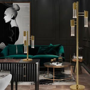 Floor-standing lamp - METANIRA - K-LIGHTING - stainless steel / crystal ...