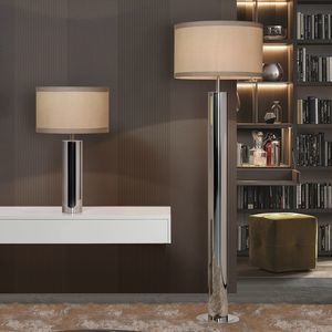 Table lamp - BAST CLEAR - K-LIGHTING - metal / glass / fabric