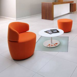 Contemporary sofa - HARC BOOTH - Ocee Design - fabric / gray / blue