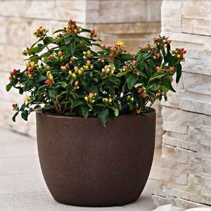 Terracotta plant pot - BOLD METI - TeraPlast - round / home