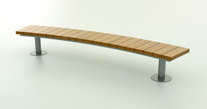 Contemporary bench - THE 140 BEAM - CHRIS NANGLE - hardwood / metal ...