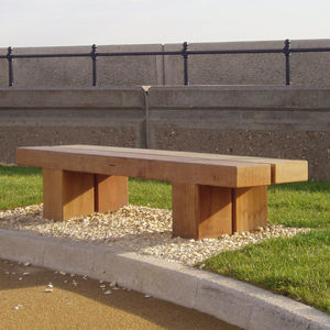 Contemporary public bench - CLIFTON - Woodscape. - wooden / steel ...