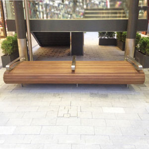 Contemporary public bench - CLIFTON - Woodscape. - wooden / steel ...