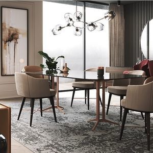 Design dining table - BALBOA - Praddy Unipessoal lda - stainless steel / stainless steel base ...