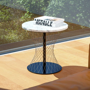 Contemporary coffee table - NETWORK - favius - wire mesh / marble ...