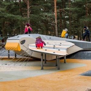 Playground structure - SKIFF MINI - Tiptiptap - laminated wood / HDPE ...