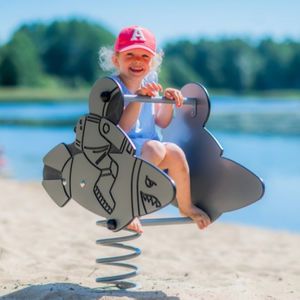 HDPE spring rocker - SWANLING - Tiptiptap - metal / steel / animal