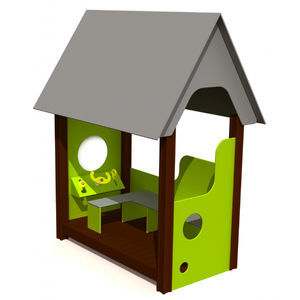 Playground playhouse - COTTAGE WITH SLIDE - Tiptiptap - floor-mounted
