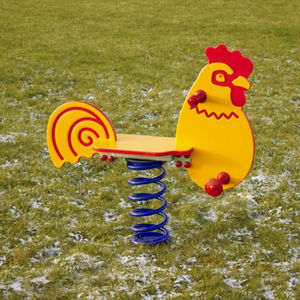 Galvanised steel spring rocker - COW - Tiptiptap - HDPE / animal / 1-seat