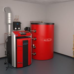 Wood gasification boiler - DPX - ATTACK s.r.o. - with water heater ...