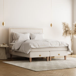 Double bed - STRAND - Mattsons Beds - contemporary / upholstered / fabric