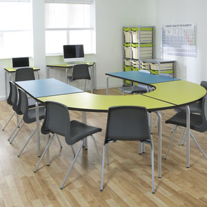 Contemporary classroom table - RAINBOW - metalliform - MDF / metal base ...