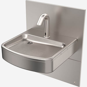 Wall-mounted hand basin - GWC74 - murdock - round / stainless steel ...
